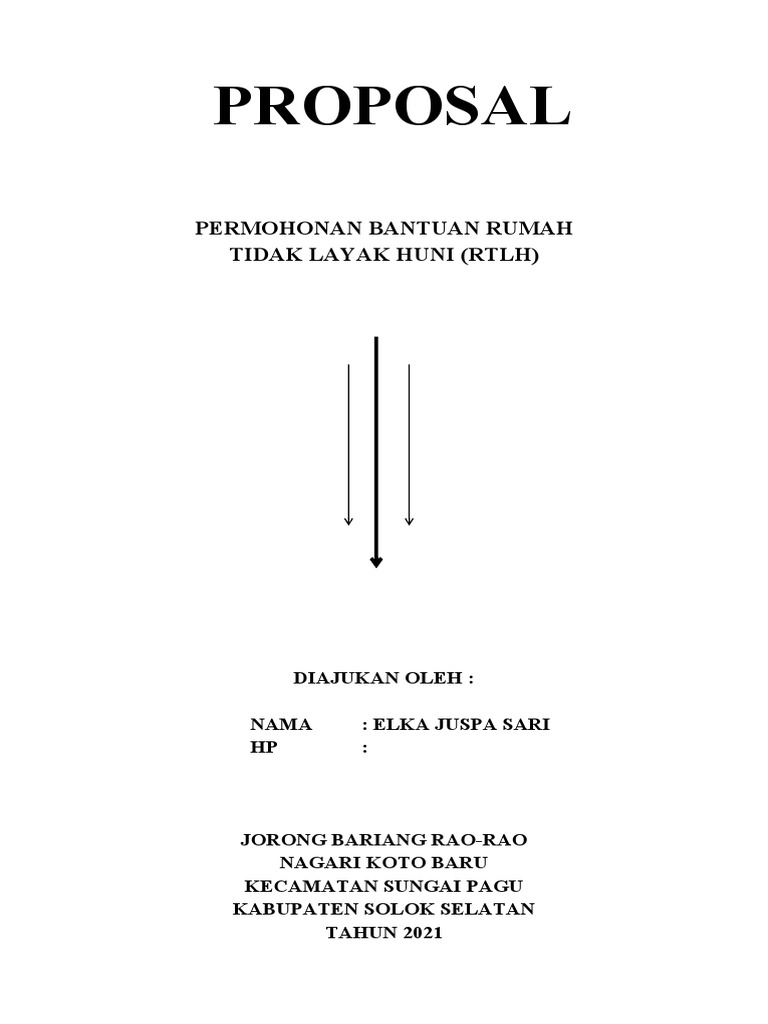 Proposal Bedah Rumah DPKPLH 2021 KOTO BARU 2021 | PDF