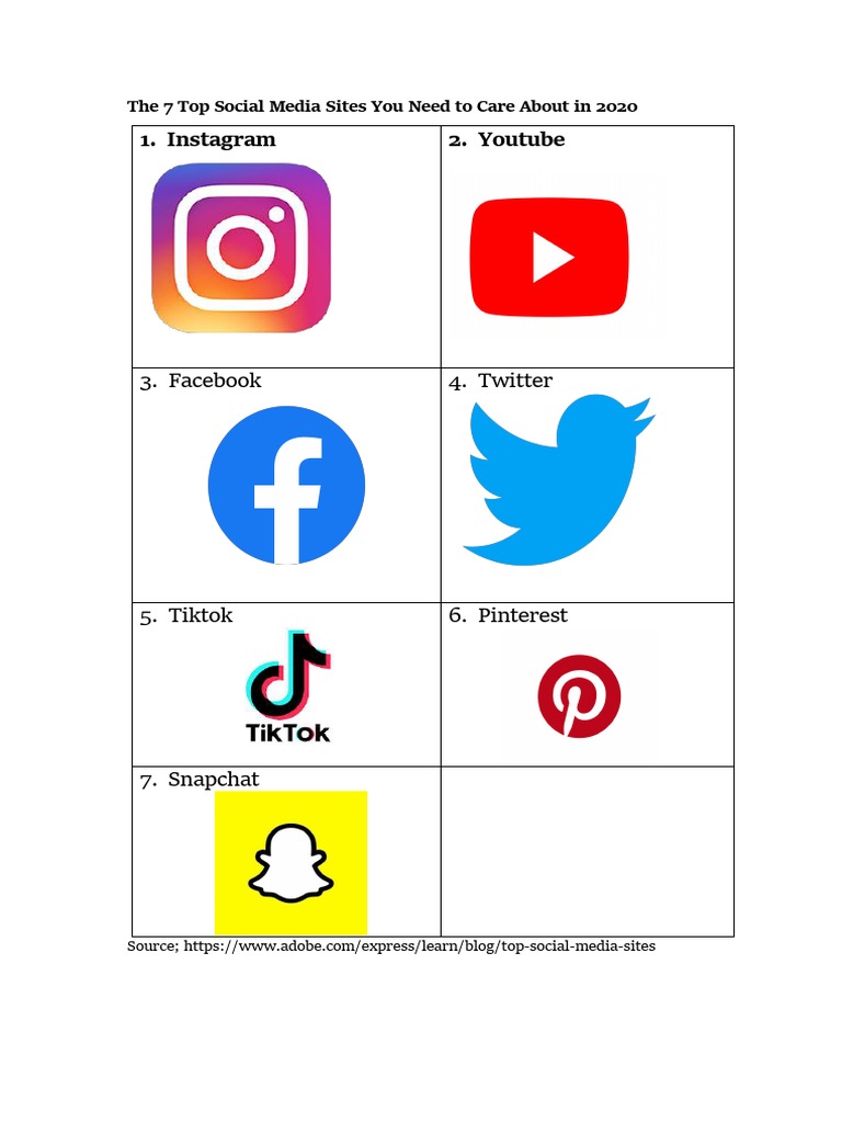 The 7 Top Social Media Sites | PDF