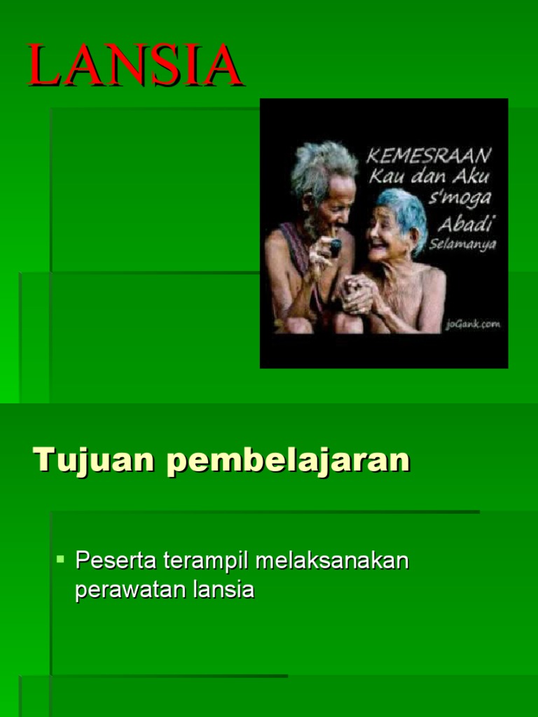 Lansia | PDF | Pengembangan Diri