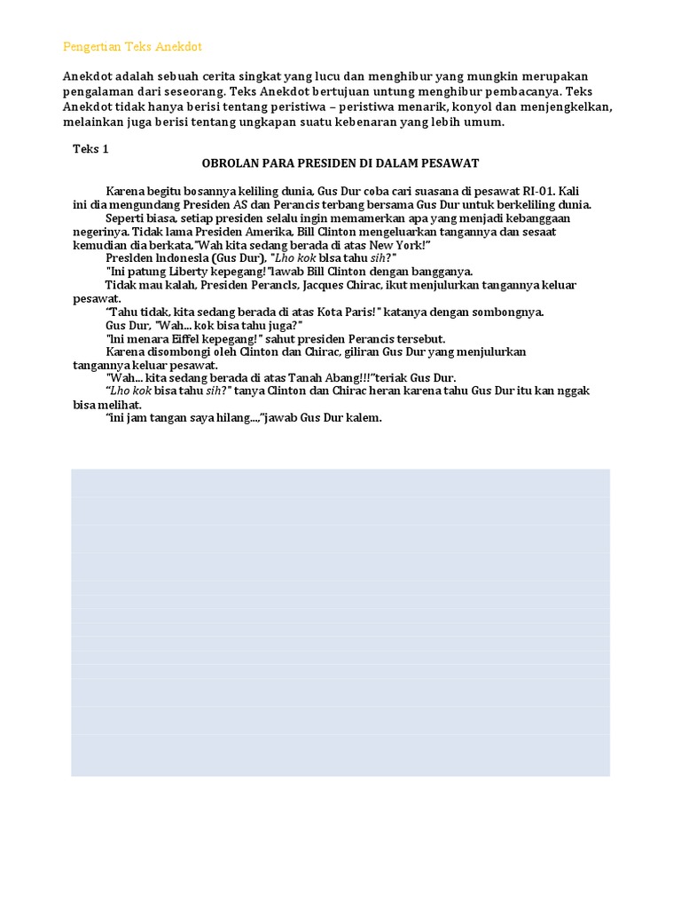 Teks Anekdot 1633308372 | PDF