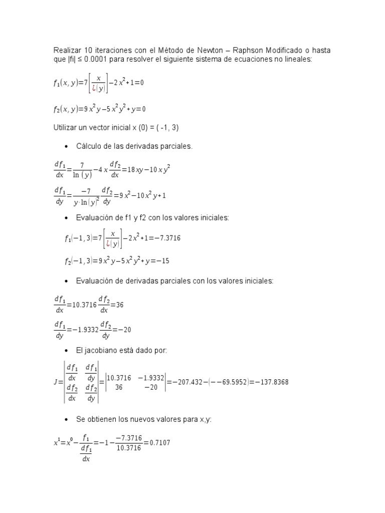 Método de Newton-Raphson Modificado | PDF | Objetos matemáticos ...