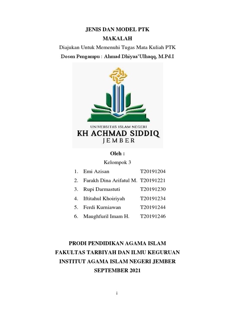 Jenis Dan Model PTK | PDF
