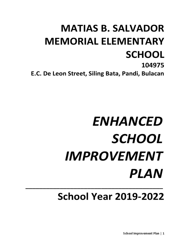 Matias B. Salvador Memorial Elementary School: Enhanced School ...