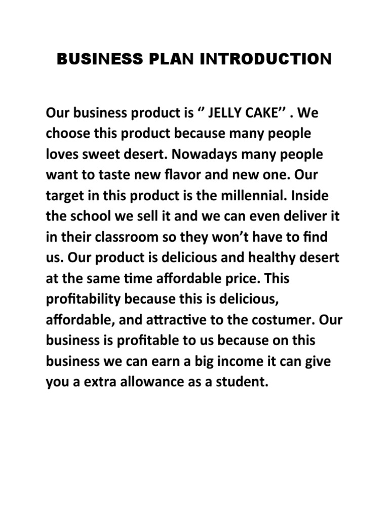 Business Plan Introduction | PDF