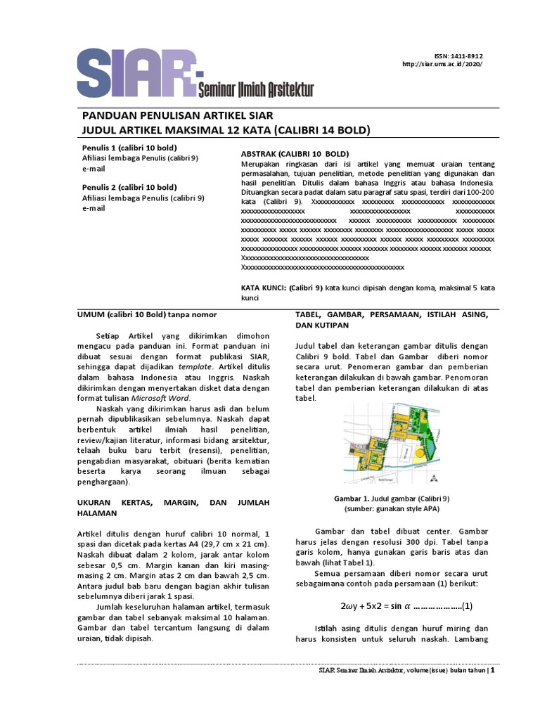 Panduan Penulisan Artikel SIAR | PDF