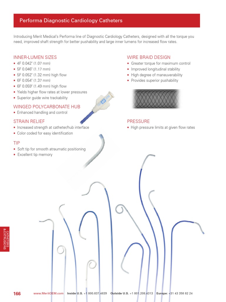 Performa Diagnostic Cardiology Catheters: Wire Braid Design Inner-Lumen ...