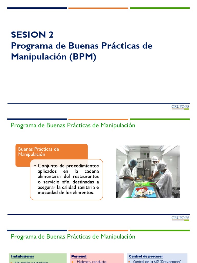 Sesion 2 Programa BPM | PDF | Alimentos | Comida y bebida