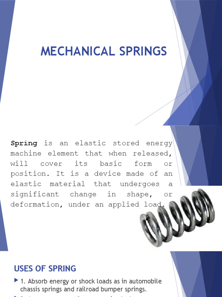 Mechanical Springs | PDF | Stress (Mechanics) | Elasticity (Physics)
