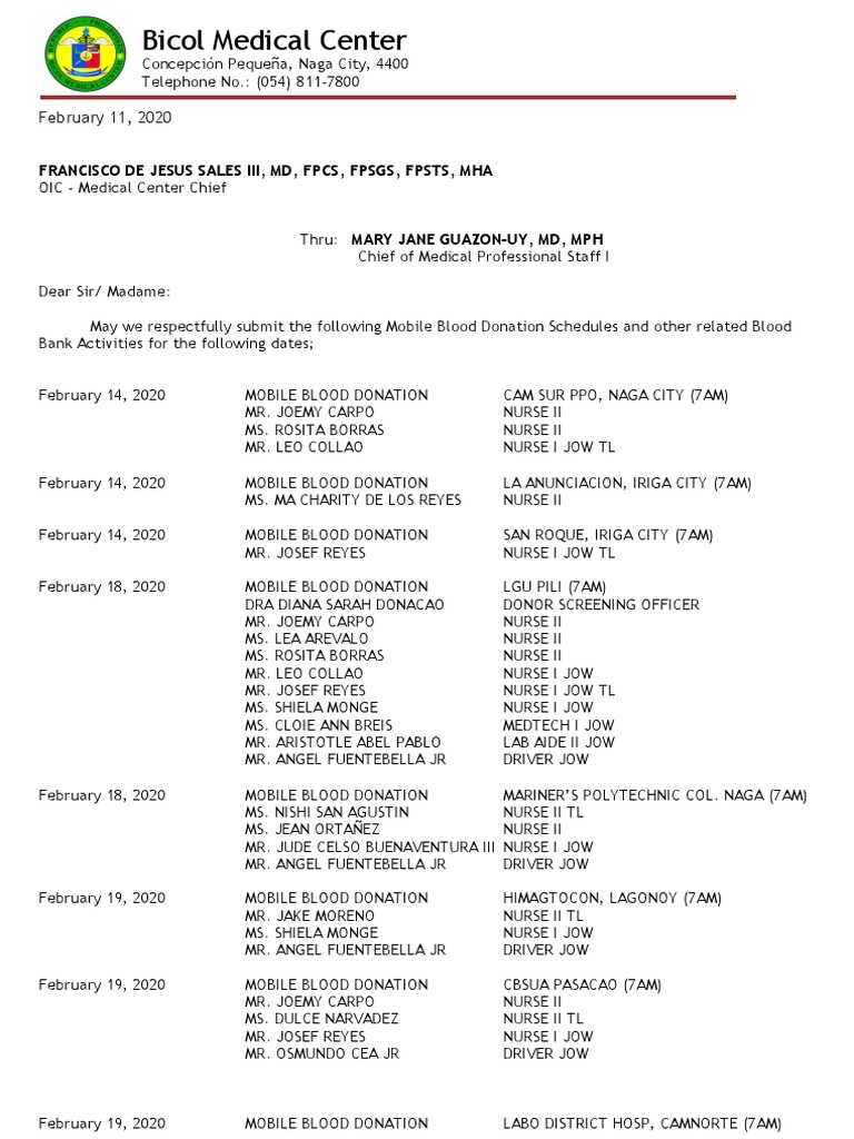 2020.02.11 New Hospital Order Format Feb 14-23 | PDF | Tissue (Biology ...