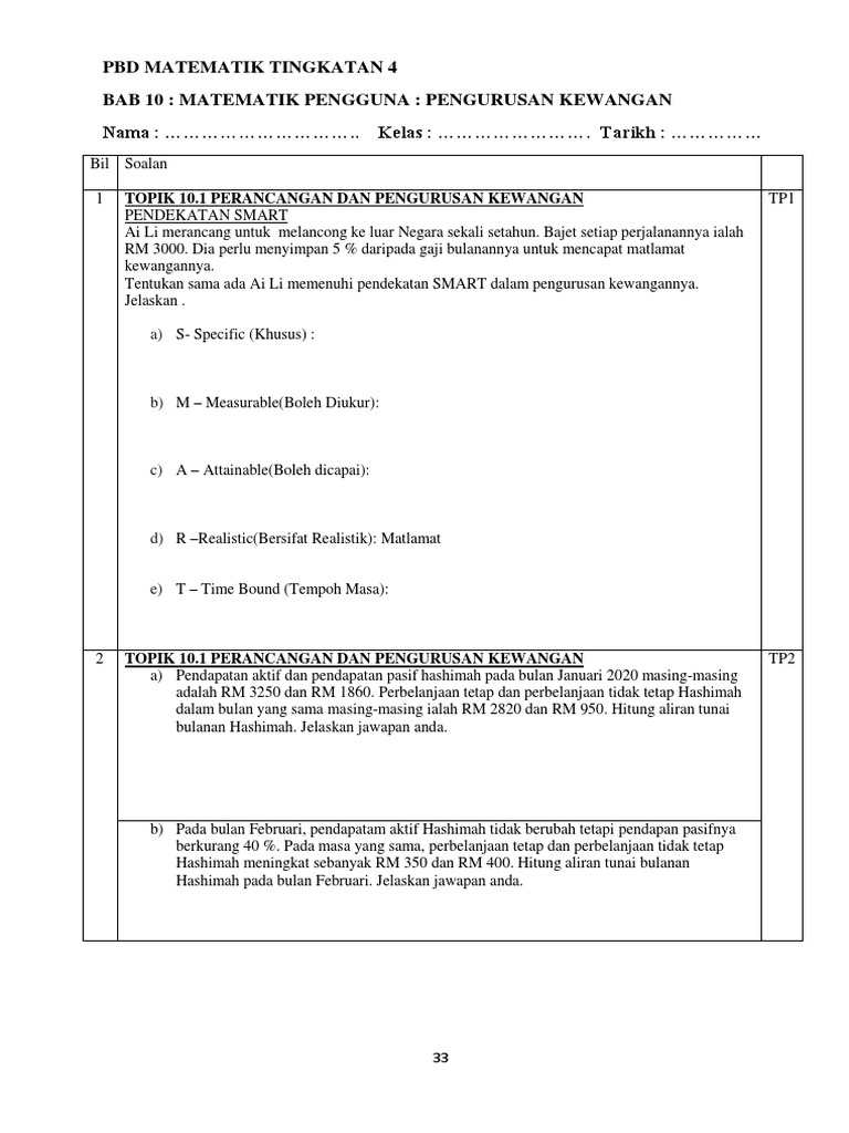 PBD MATE T4 (Bab 10) | PDF