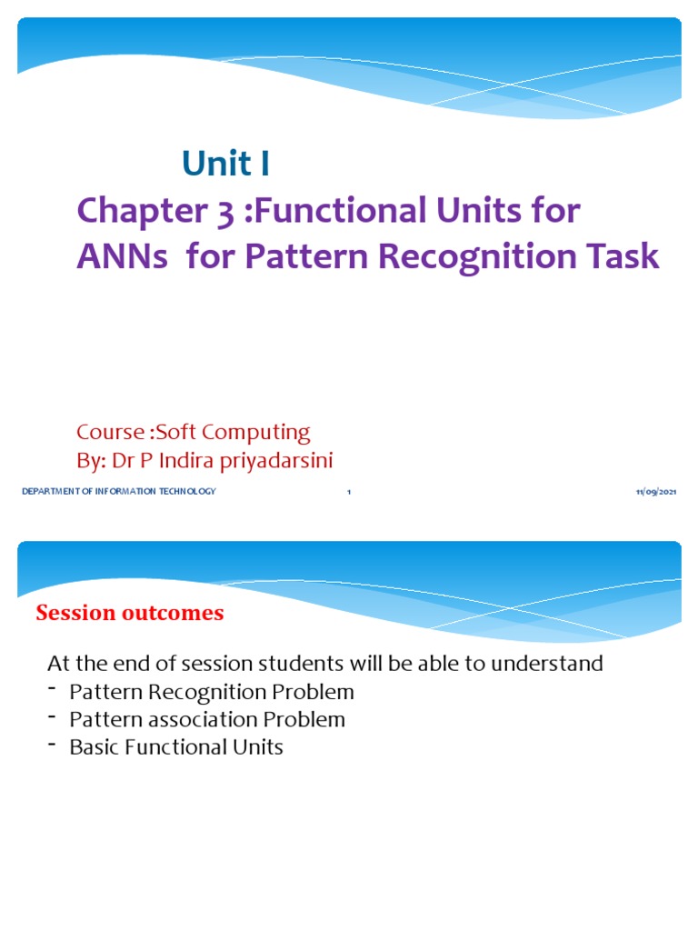 Unit I: Chapter 3:functional Units For Anns For Pattern Recognition Task | Download Free PDF ...