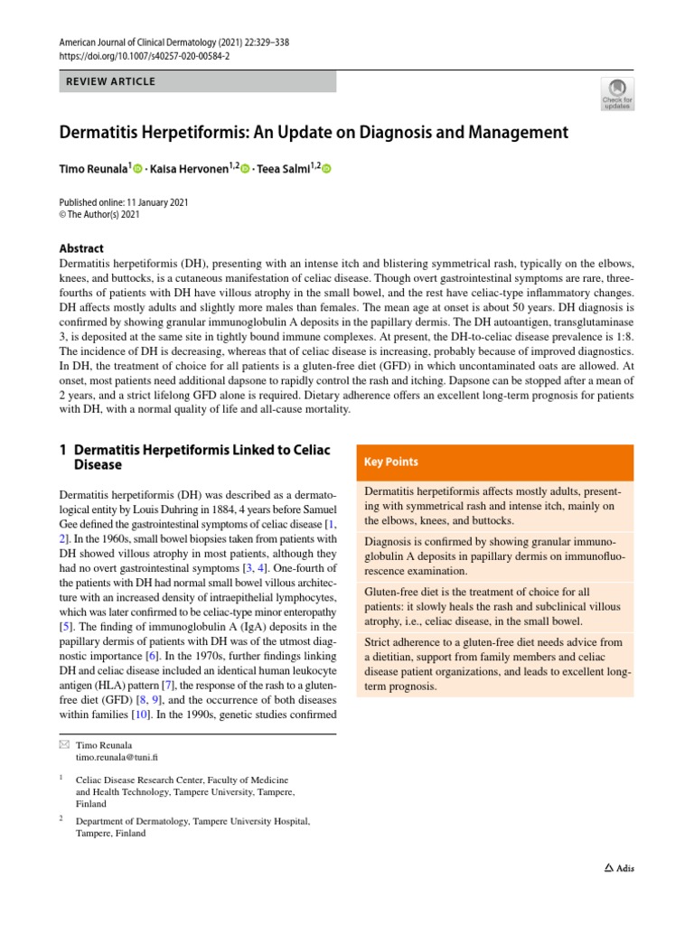 Dermatitis Herpetiformis: An Update On Diagnosis and Management | PDF ...