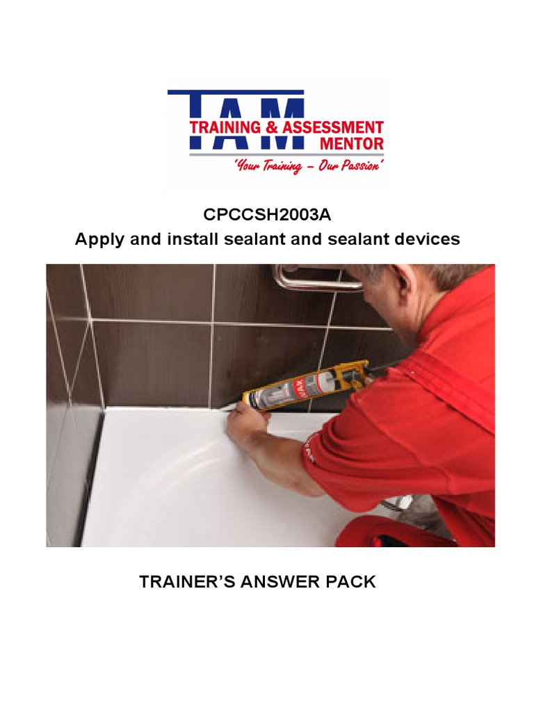 CPCCSH2003A Apply and Install Sealant and Sealant Devices TAP | PDF ...