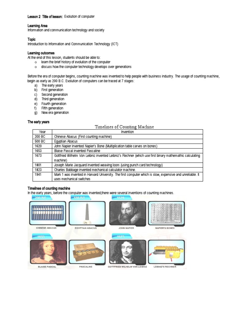 2 Evolution of Computer | PDF | Microprocessor | Integrated Circuit
