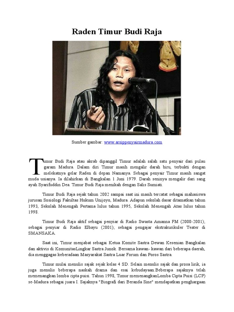 Raden Timur Budi Raja-Undagi (Intan AL-Magang Bali Bahasa) | PDF