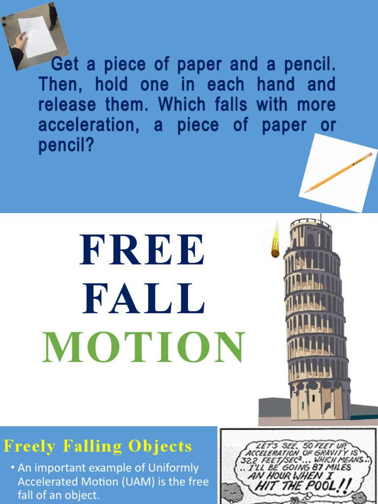 6 - Free Fall Motion in One Dimension | PDF | Gravity | Acceleration