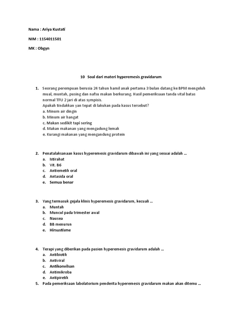 Kumpulan Soal Obgyn | PDF | Kesehatan Holistik | Sains & Matematika