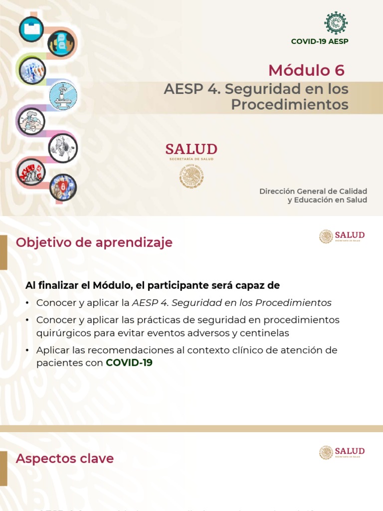 Módulo 6. AESP 4. Seguridad en Los Procedimientos | PDF | Cirugía ...