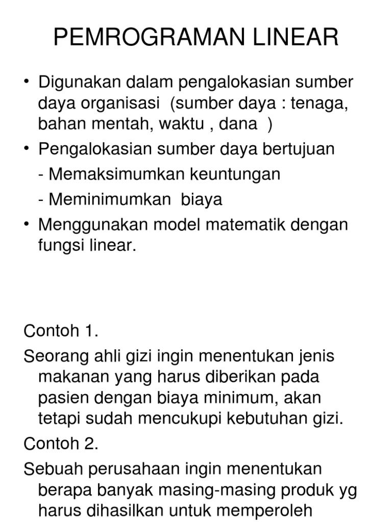 Pemrograman Linear | PDF