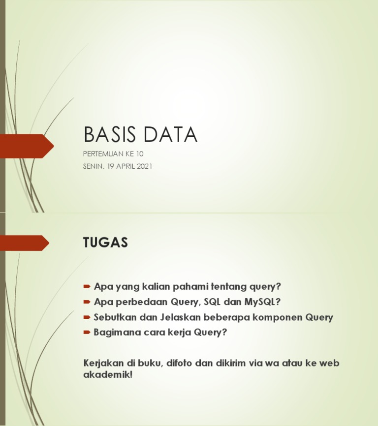 Pertemuan Ke 10-Tugas (Query) | PDF