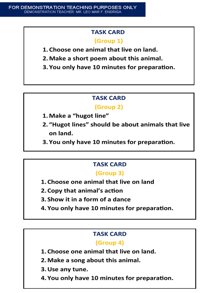 Task Card | PDF