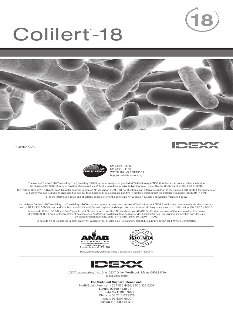 Colilert 18 Procedure en | PDF | Microbiologie | Prokaryota