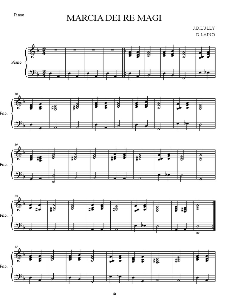 MARCIA DEI RE MAGI - Piano | PDF