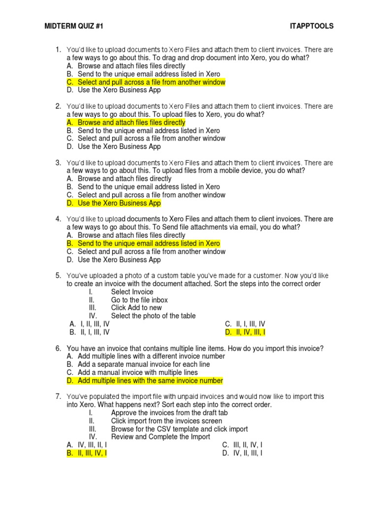 Midterm Quiz | PDF | Invoice | Computing