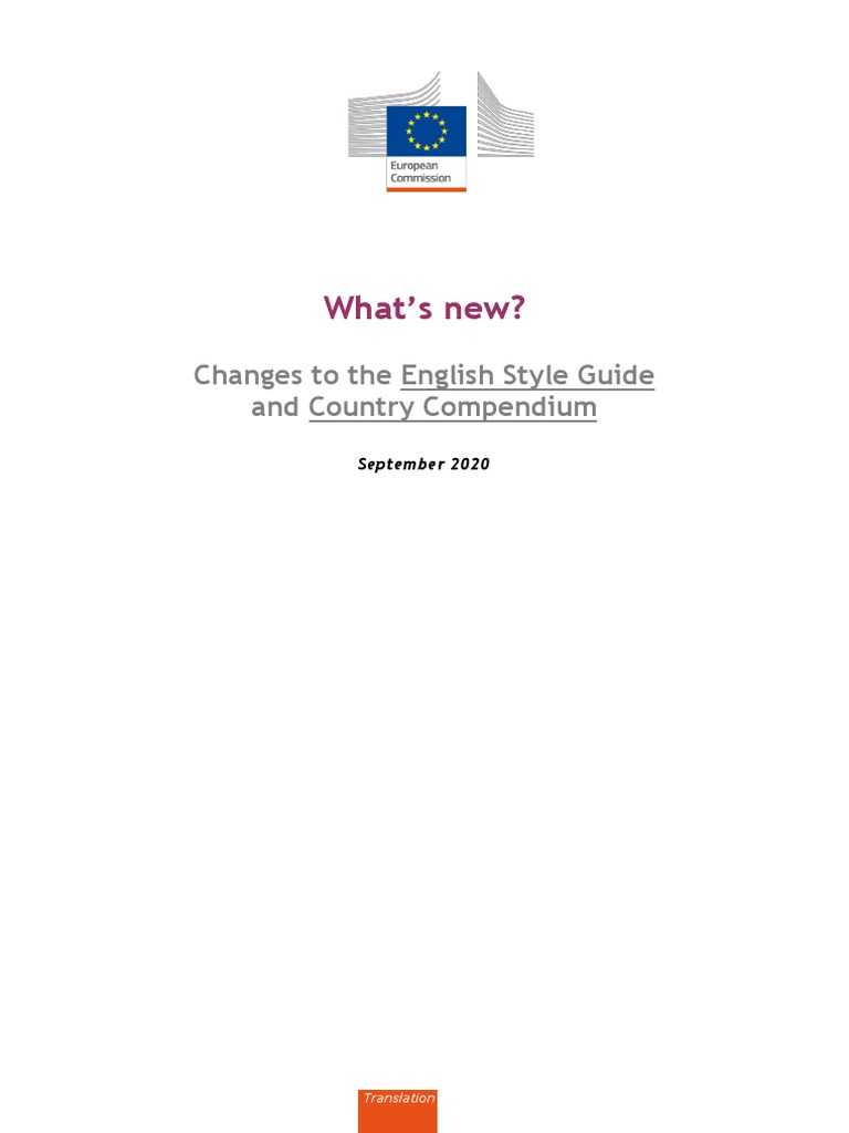 What's New?: Changes To The English Style Guide and Country Compendium ...