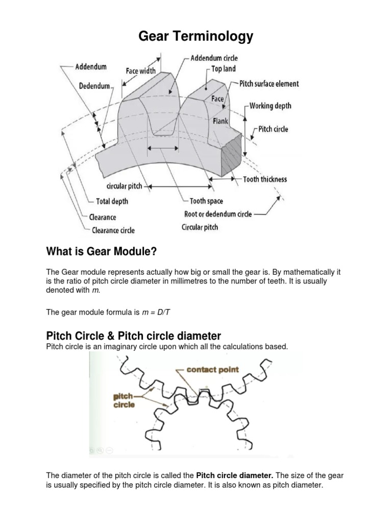 Gear Terminology: What Is Gear Module? | PDF | Gear | Circle