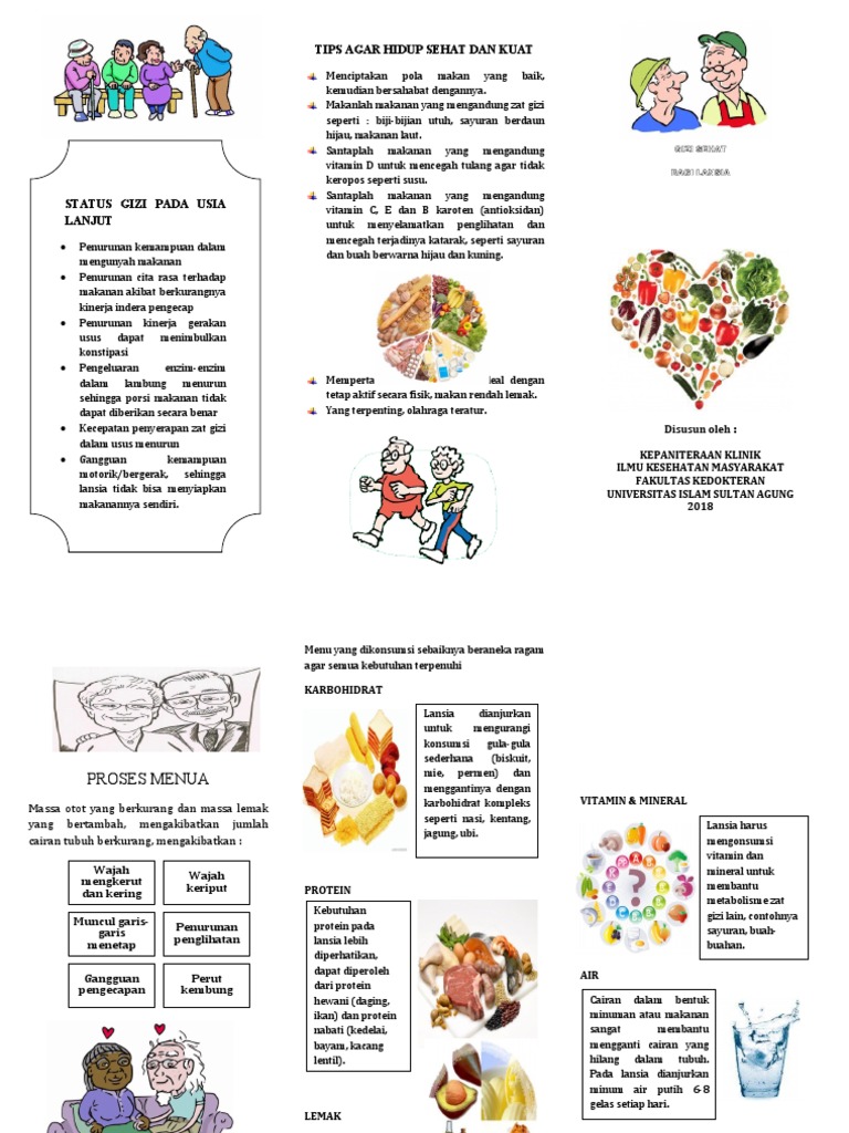 Leaflet Gizi Sehat Pada Lansia | PDF