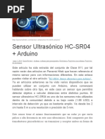 Informe de Sensor Ultrasonico | PDF | Sonido | Arduino