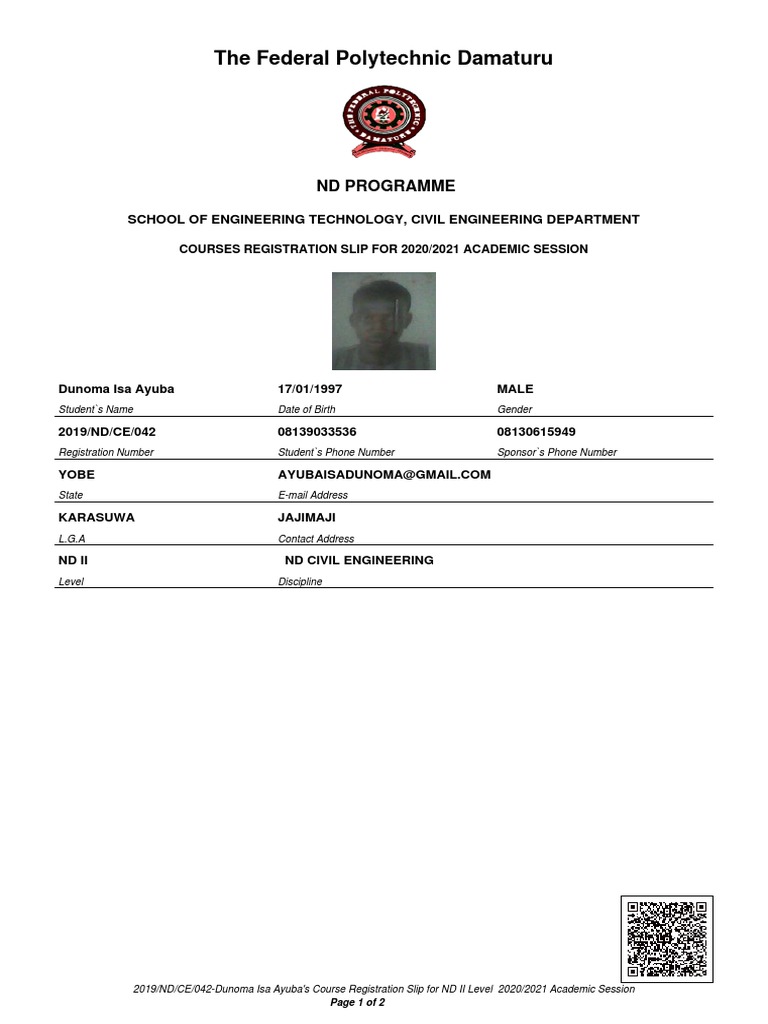 The Federal Polytechnic Damaturu: ND Programme | PDF | Engineering ...