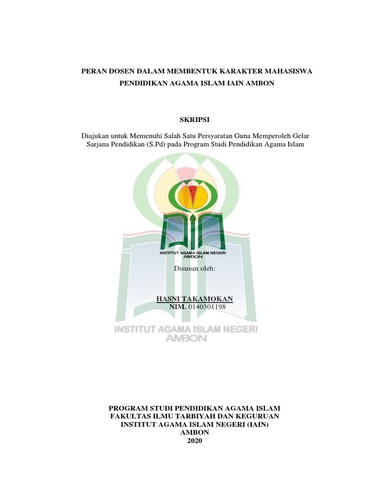 Peran Dosen dalam Karakter Mahasiswa PAI | PDF | Karier & Perkembangan ...