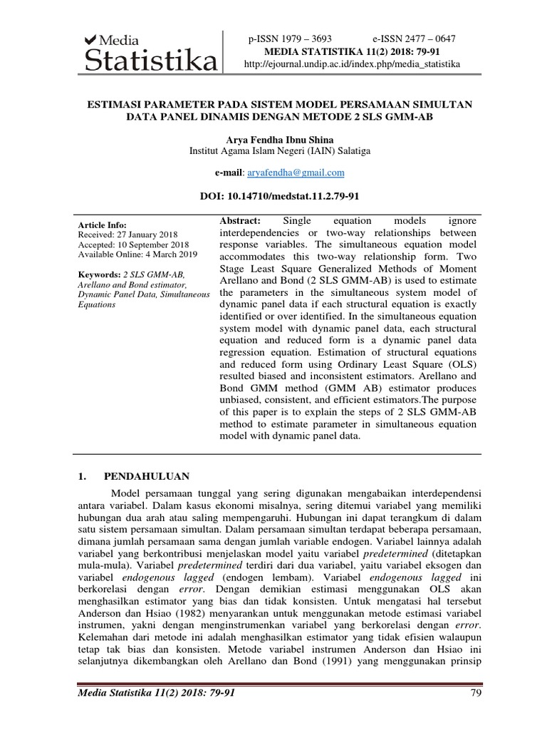 Estimasi Parameter Model Simultan | PDF