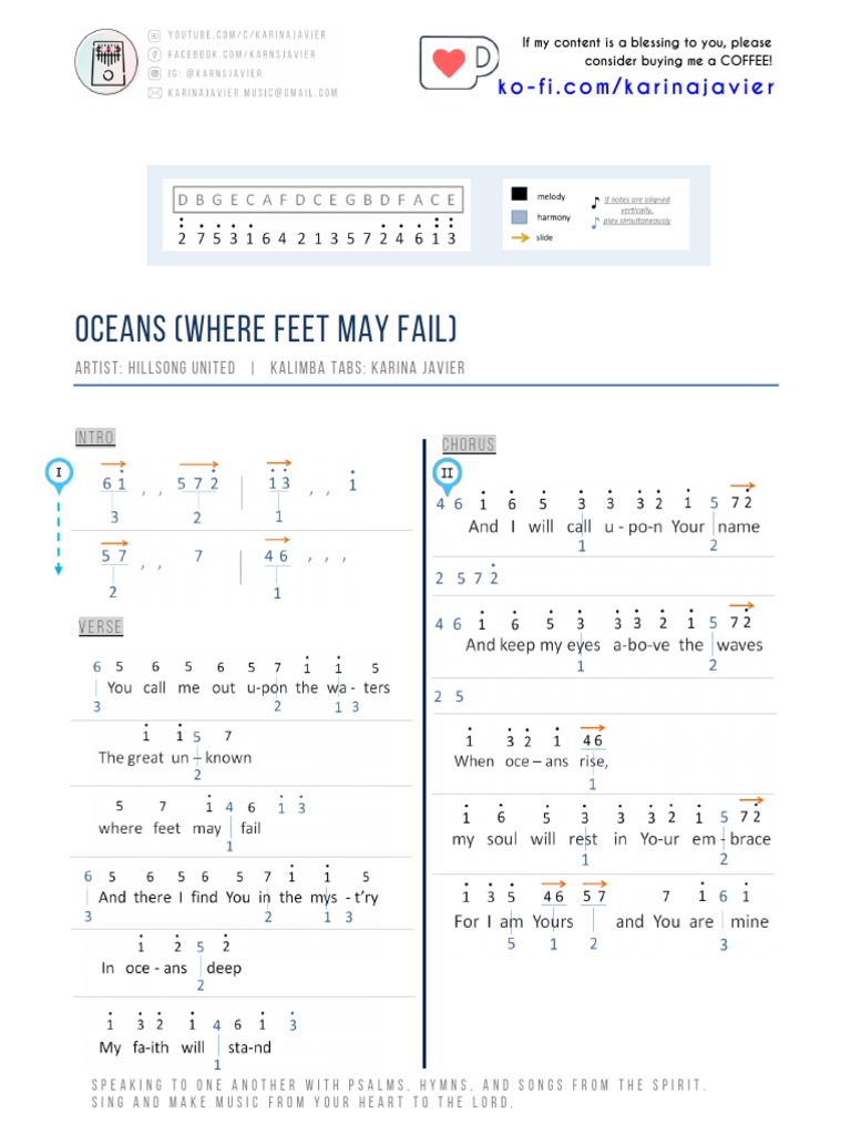 Oceans - Kalimba | PDF