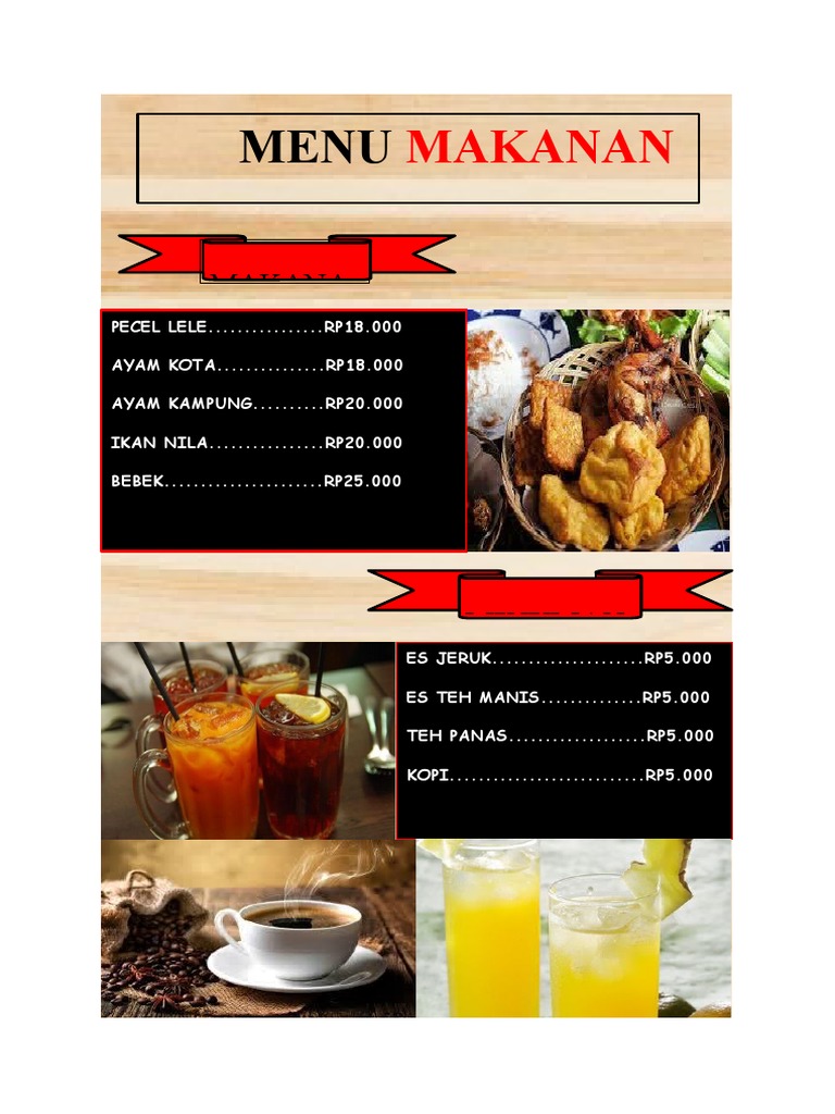 Menu Makanan Pecel Lele | PDF