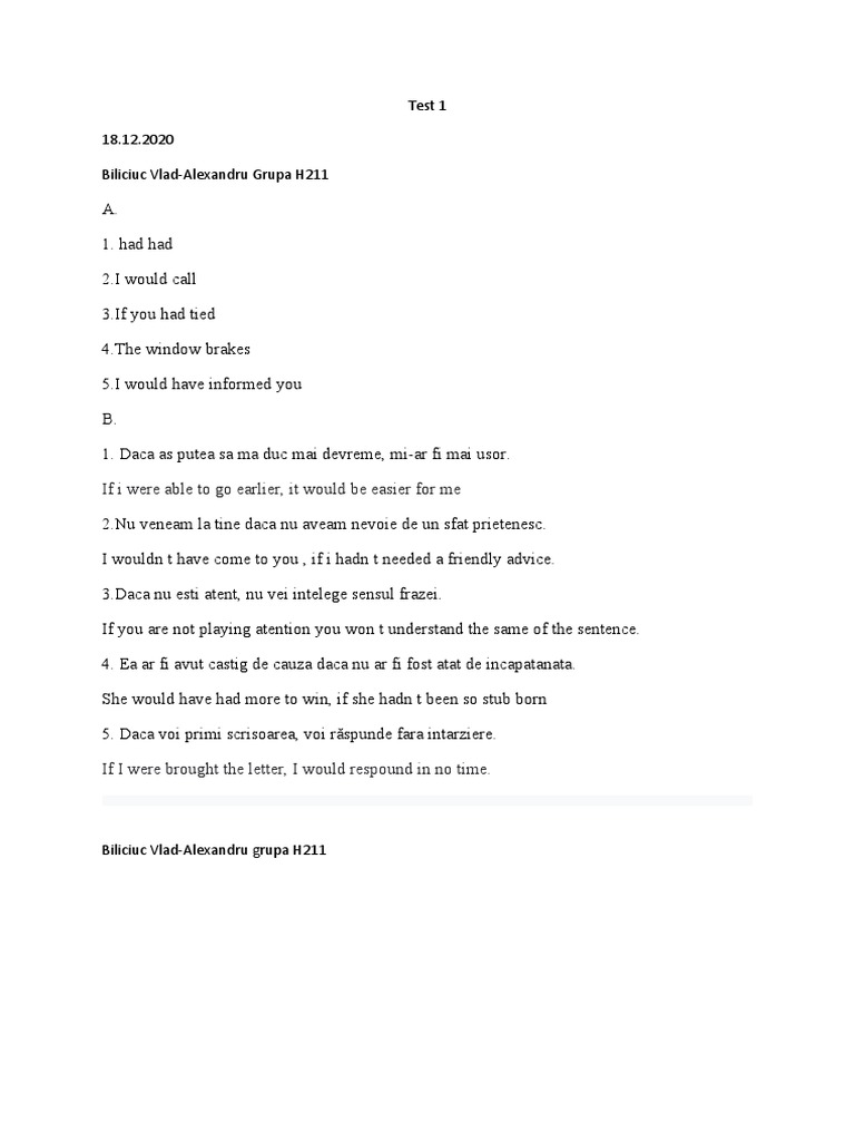 Test Engleza | PDF
