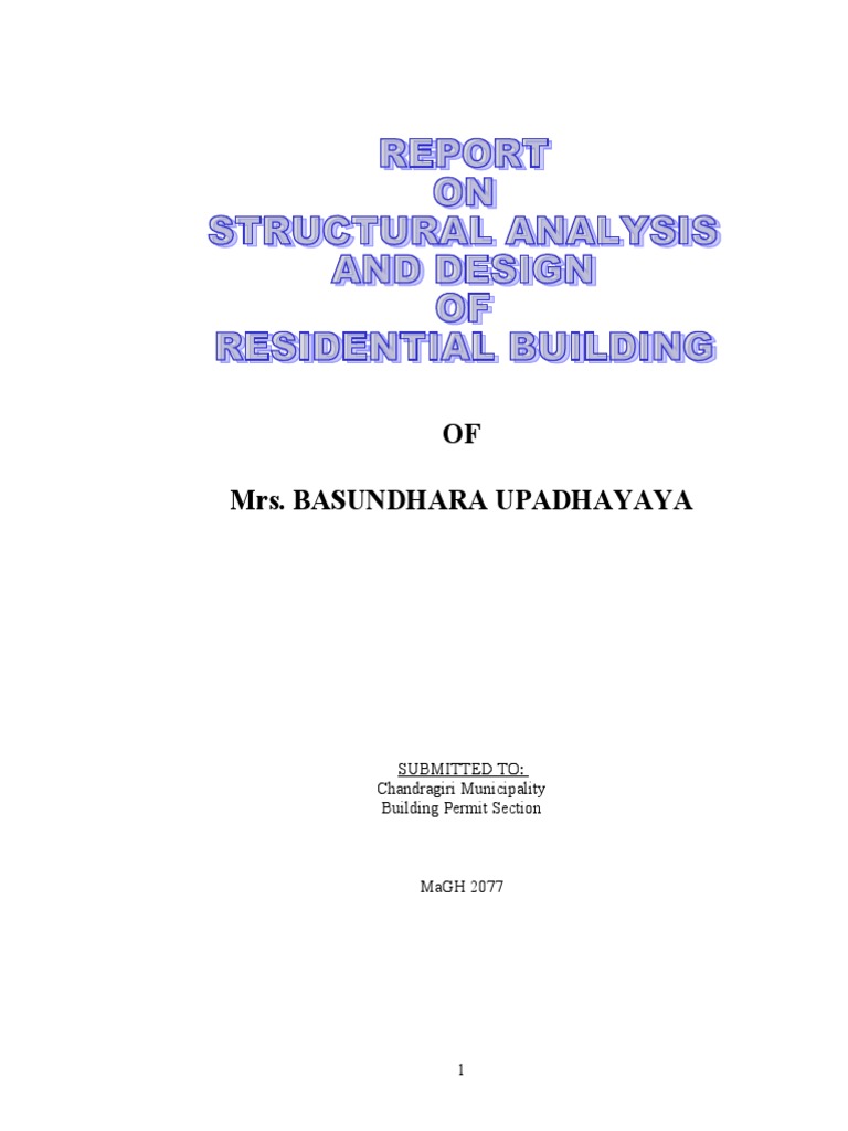 Basundhara Upadhayaya Structural Analysis Report | PDF | Earthquakes ...