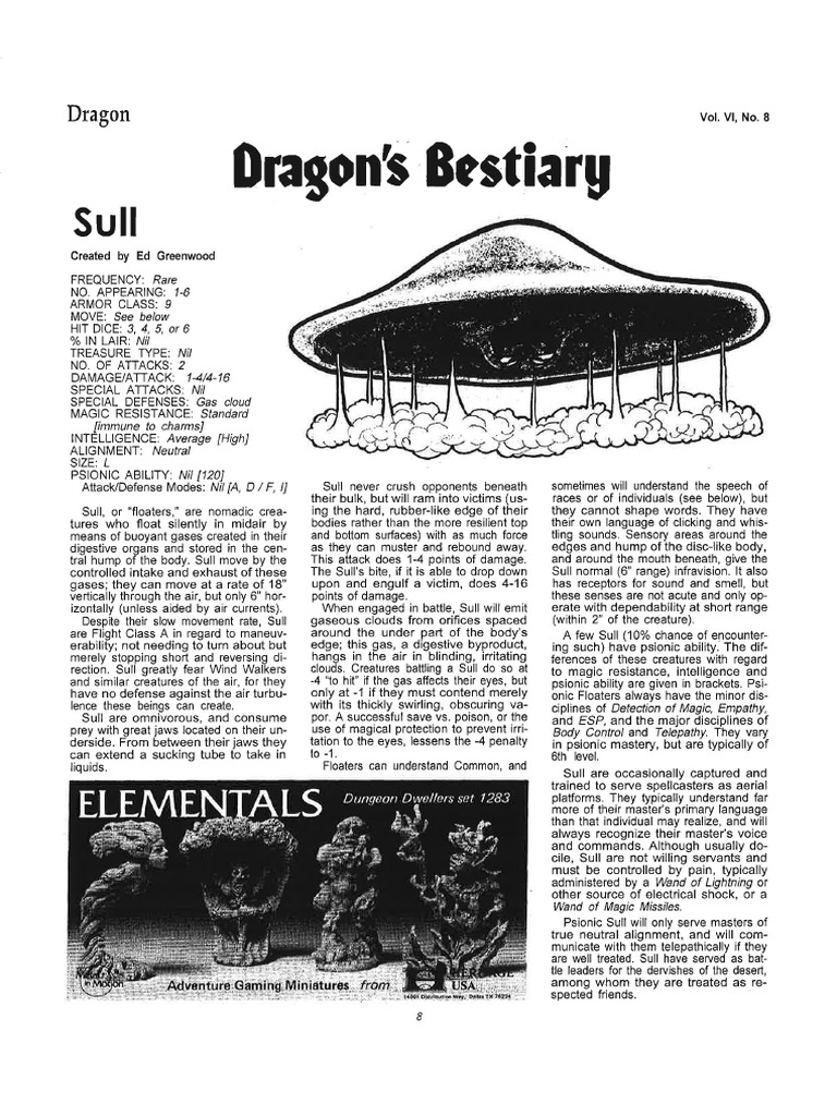Sull and Beguiler: A Dragon Bestiary | PDF