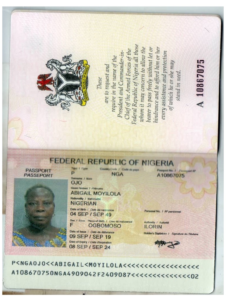 ABIGAIL OJO - Passport Biographic Page | PDF