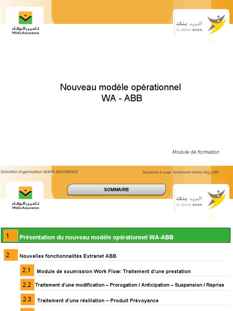 Nouveau Modèle Opérationnel WA-ABB - Support Formation | PDF ...