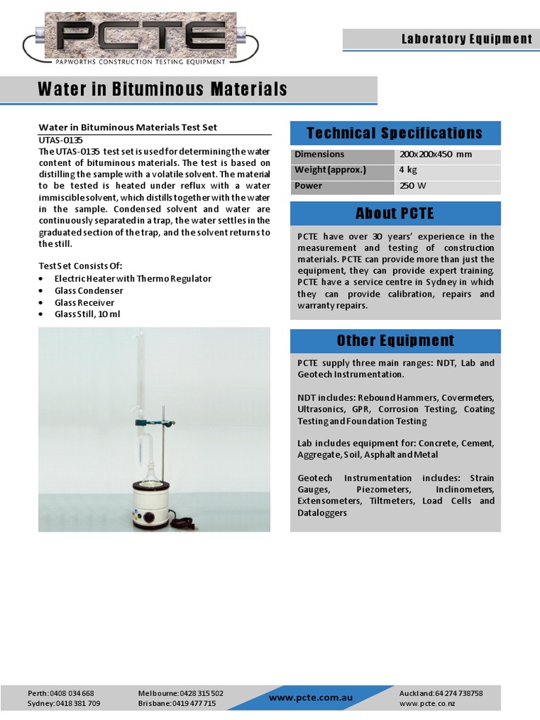 Determining Water Content in Bituminous Materials Using the UTAS-0135 ...