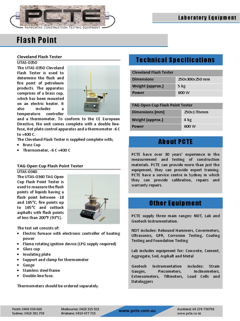 Flash Point | PDF | Thermometer | Chemistry