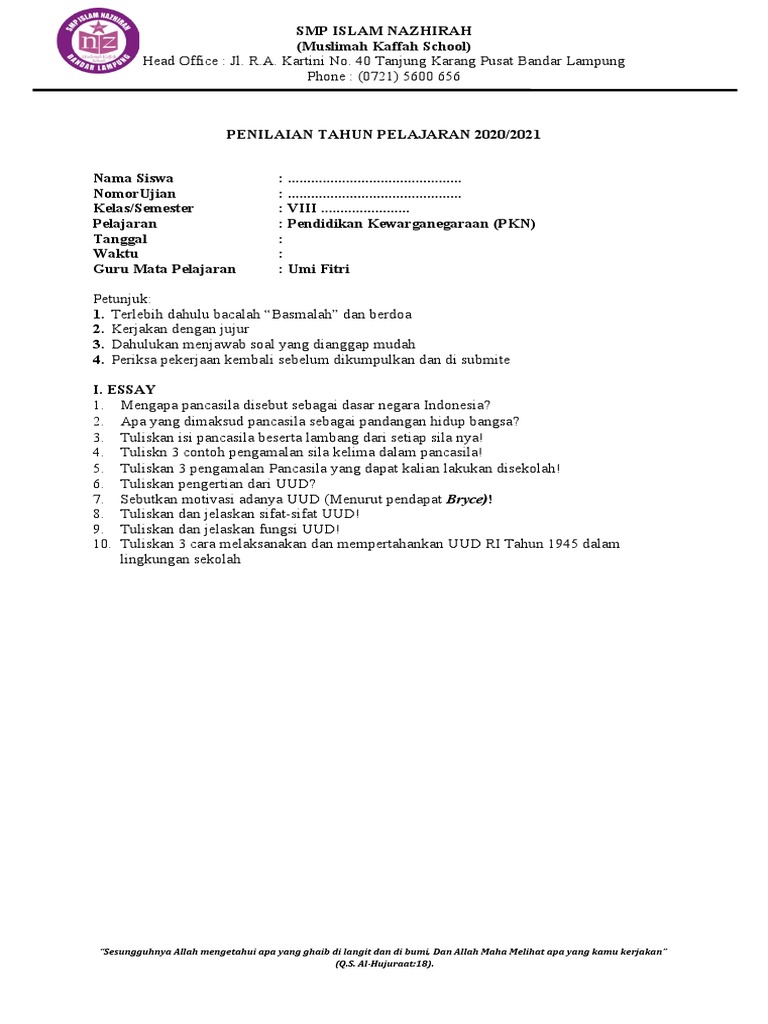 PH Bab 1 PKN (Kelas 8) | PDF