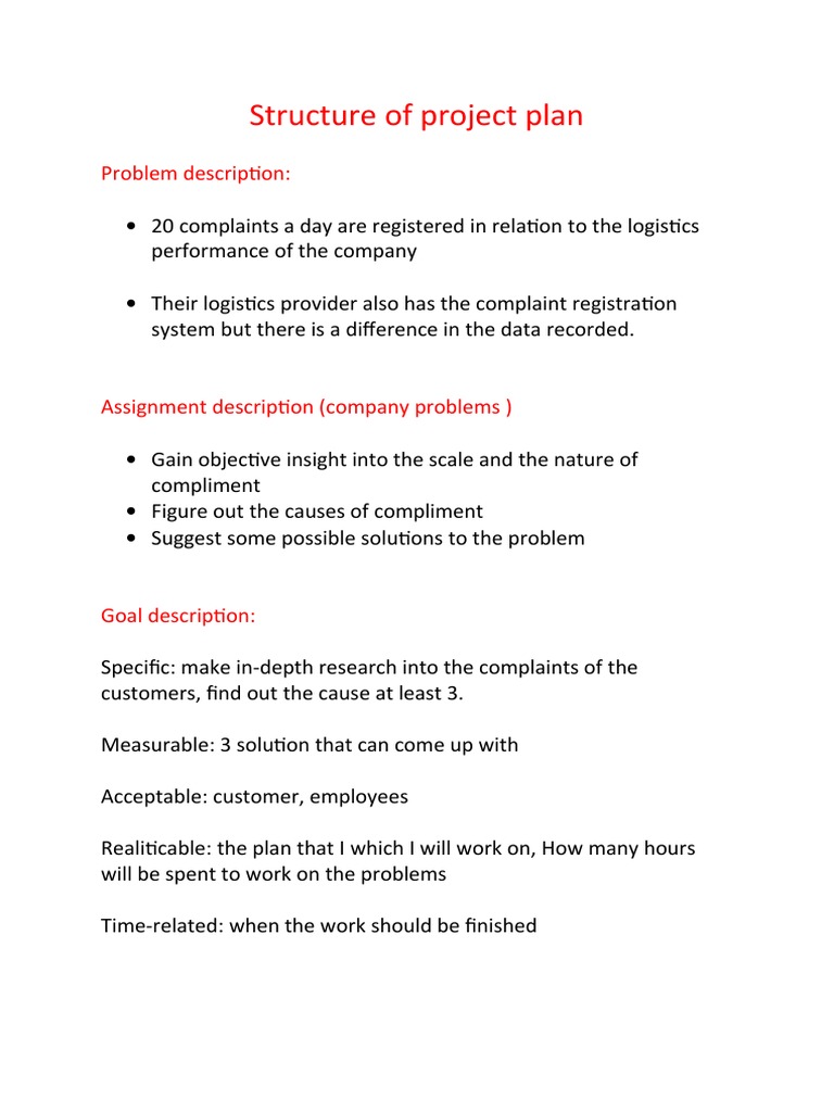 Structure of Project Plan | PDF