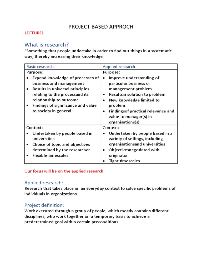 What Is Research?: Project Based Approch | PDF | Knowledge | Cognition