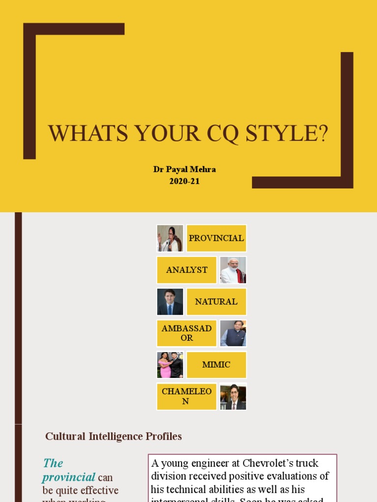 Whats Your CQ Style?: DR Payal Mehra 2020-21 | PDF | Cognition ...