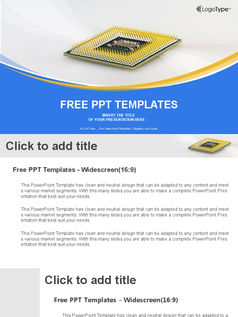 Computer CPU Chip PowerPoint Templates Widescreen | PDF