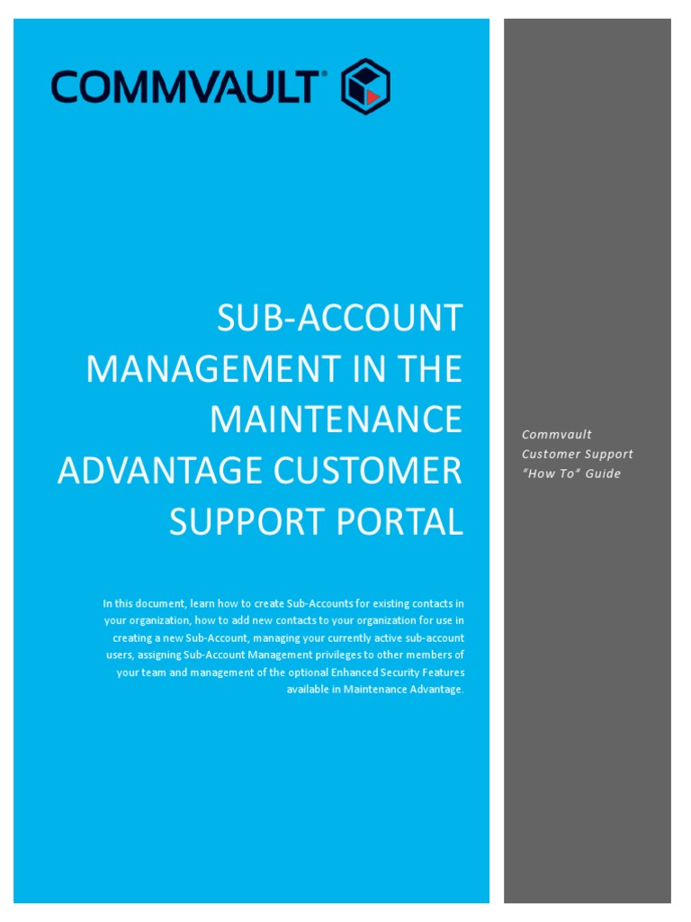 Maintenance Advantage Sub Account Management Guide 2019 04 26 | PDF ...